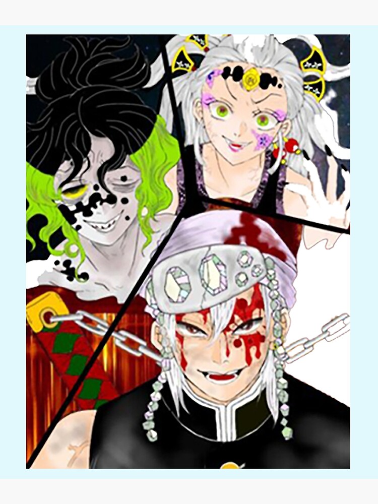 "daki and gyutaro Demon Slayer season 2 Sticker" Art Print for Sale by ...