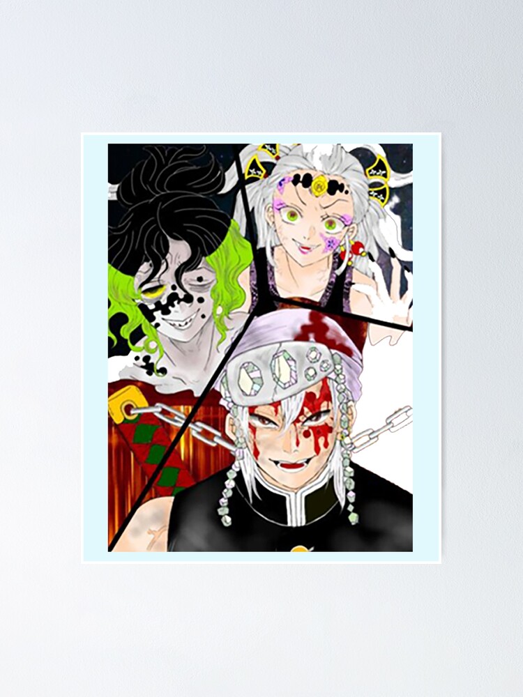 "daki and gyutaro Demon Slayer season 2 Sticker" Poster for Sale by ...