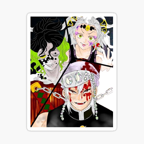 "daki and gyutaro Demon Slayer season 2 Sticker" Sticker for Sale by ...