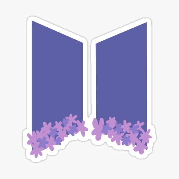 "BTS Purple Floral Print" Sticker for Sale by TheRoyalJules | Redbubble