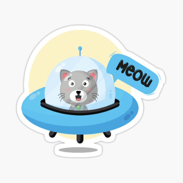 "cute alien cat in space" Sticker for Sale by naditta | Redbubble