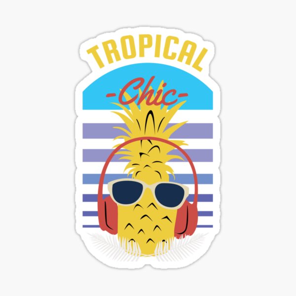 "Tropical chic Fitted " Sticker for Sale by NadhirsTee | Redbubble