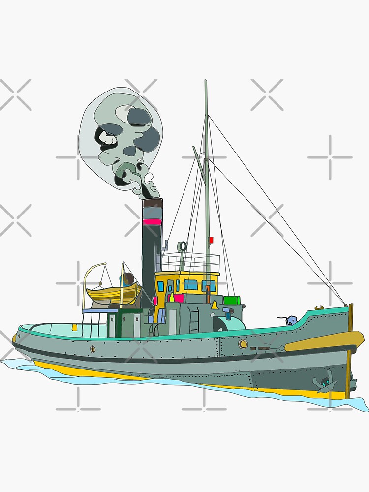 "Tug Boat" Sticker for Sale by ArtByCello | Redbubble