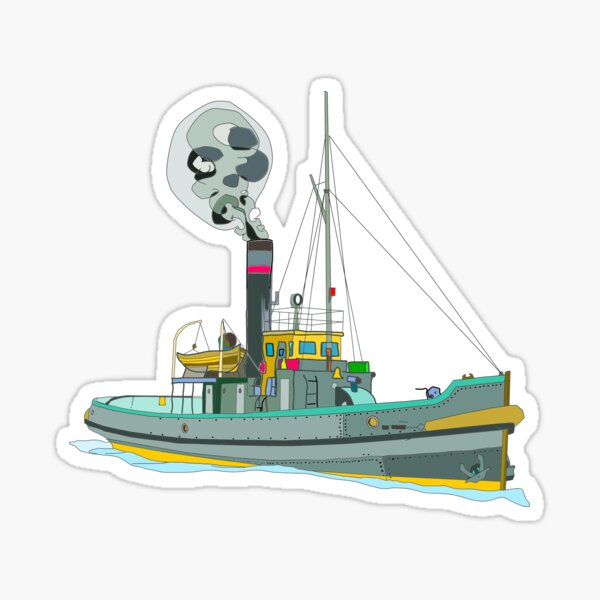 "Tug Boat" Sticker for Sale by ArtByCello | Redbubble