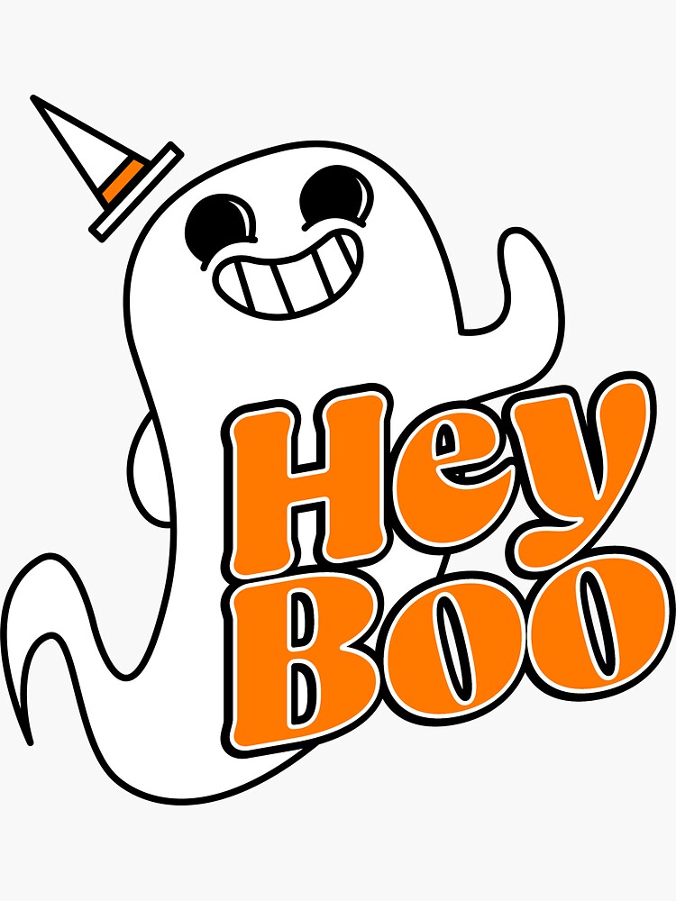 "Hey Boo!" Sticker for Sale by TomatoTinMafia | Redbubble