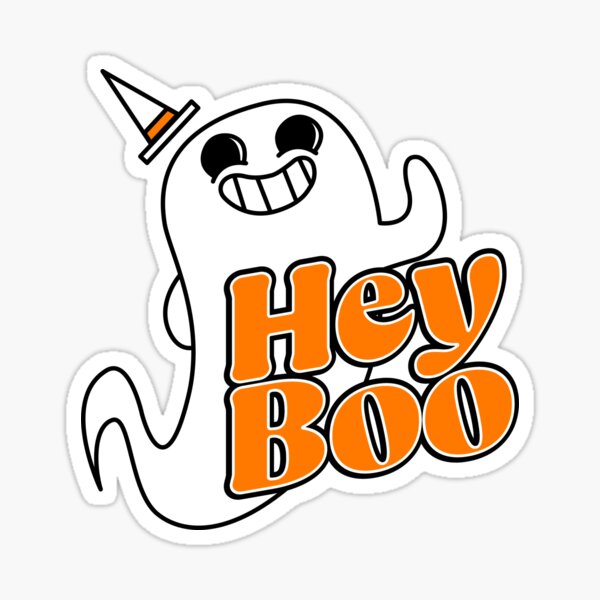 "Hey Boo!" Sticker for Sale by TomatoTinMafia | Redbubble
