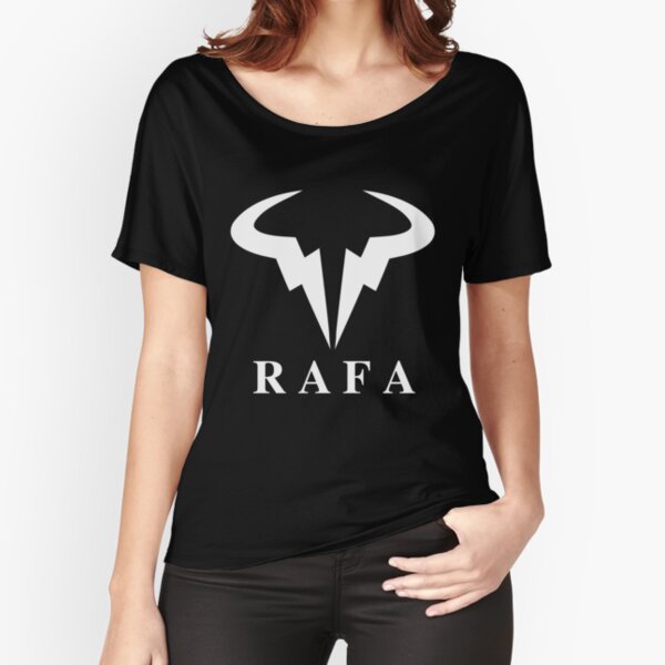 "Rafa. Rafael Rafa Nadal Raging Bull Logo on Black" Relaxed Fit T-Shirt ...