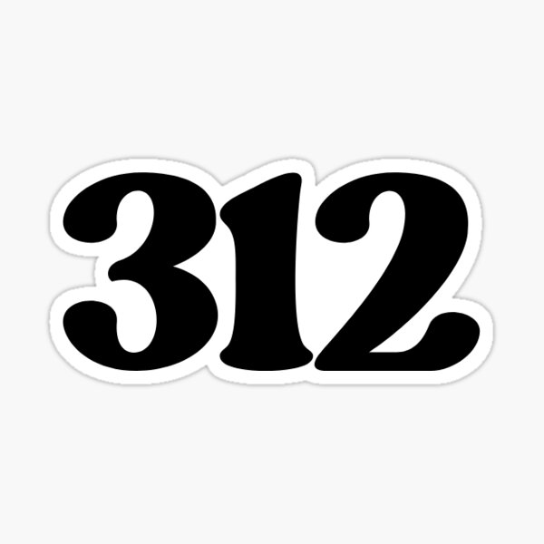 "312 Chicago, Illinois Area Code Sticker" Sticker for Sale by ...