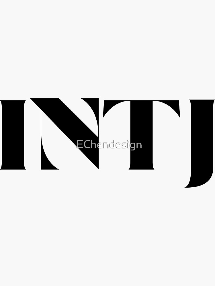 "intj," Sticker for Sale by EChendesign | Redbubble