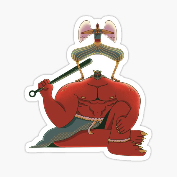 " Oni and Tengu Yokai Illustration" Sticker for Sale by soynok | Redbubble