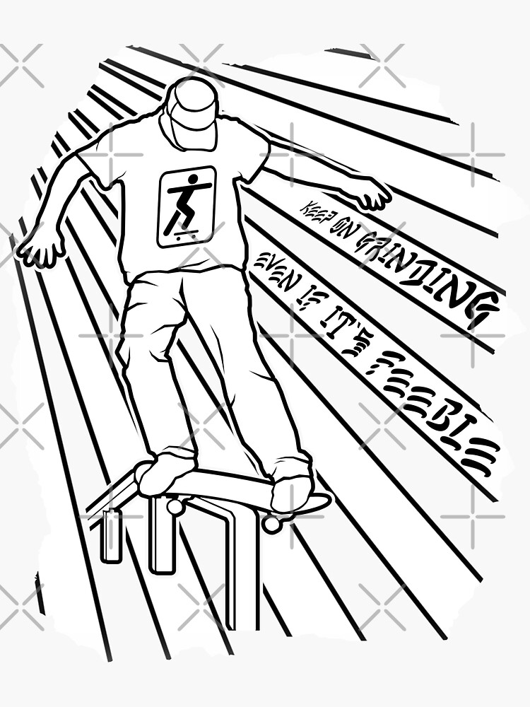 "Keep On Grinding - White" Sticker for Sale by Maxximilian404 | Redbubble