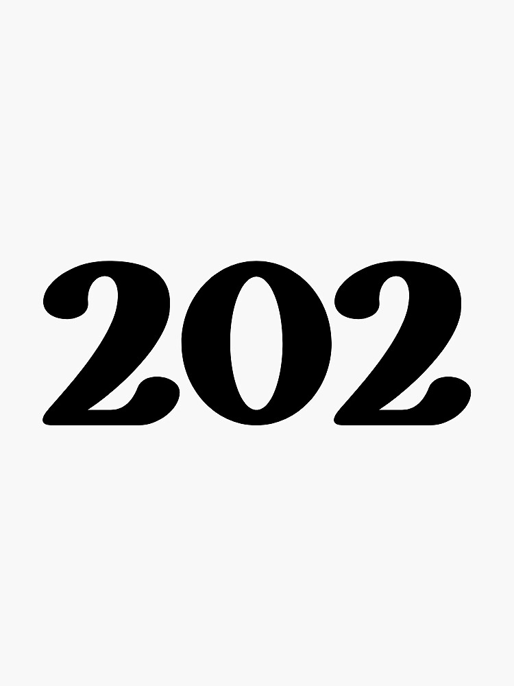 "202 Washington, D.C. Area Code Sticker" Sticker for Sale by ...