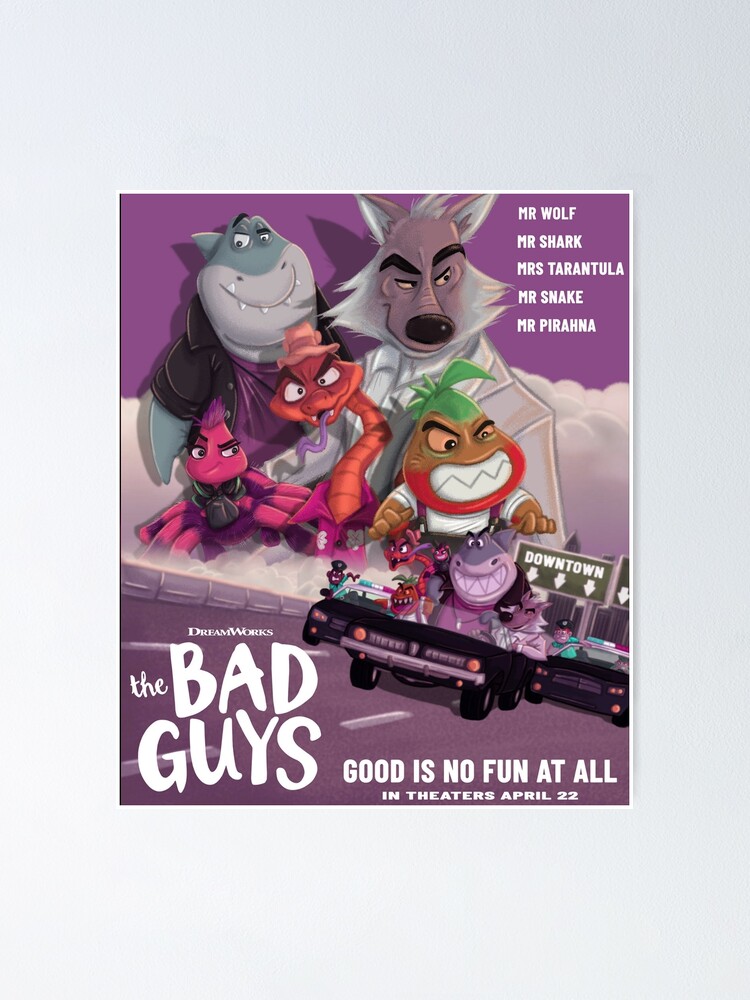 "The Bad Guys Film , The Bad Guys Movie 2022, Mr Piranha Poster" Poster ...