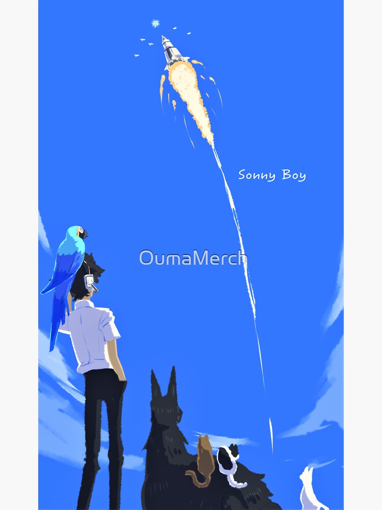 "Sonny boy fanart" Sticker for Sale by OumaMerch | Redbubble