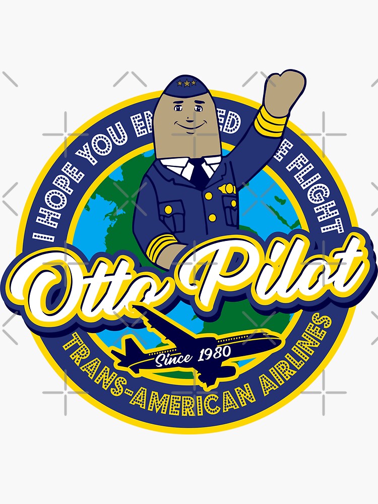 "Otto Pilot Airplane Pilot" Sticker for Sale by alhern67 | Redbubble