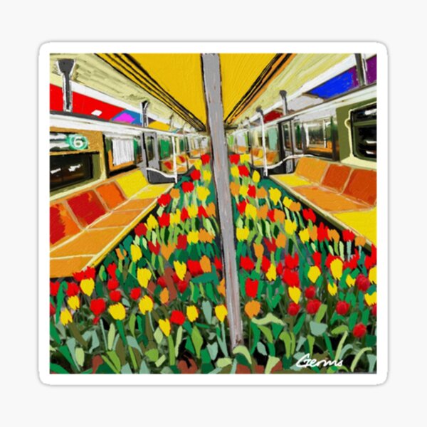 "NYC Subway Flowers " Sticker for Sale by BojjiCol | Redbubble