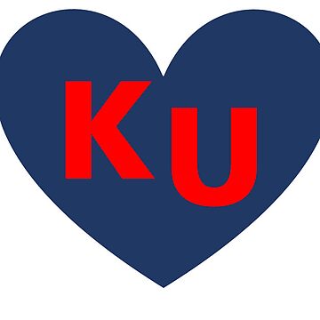 "KU Heart Sticker" Sticker for Sale by avaandcalcreate | Redbubble