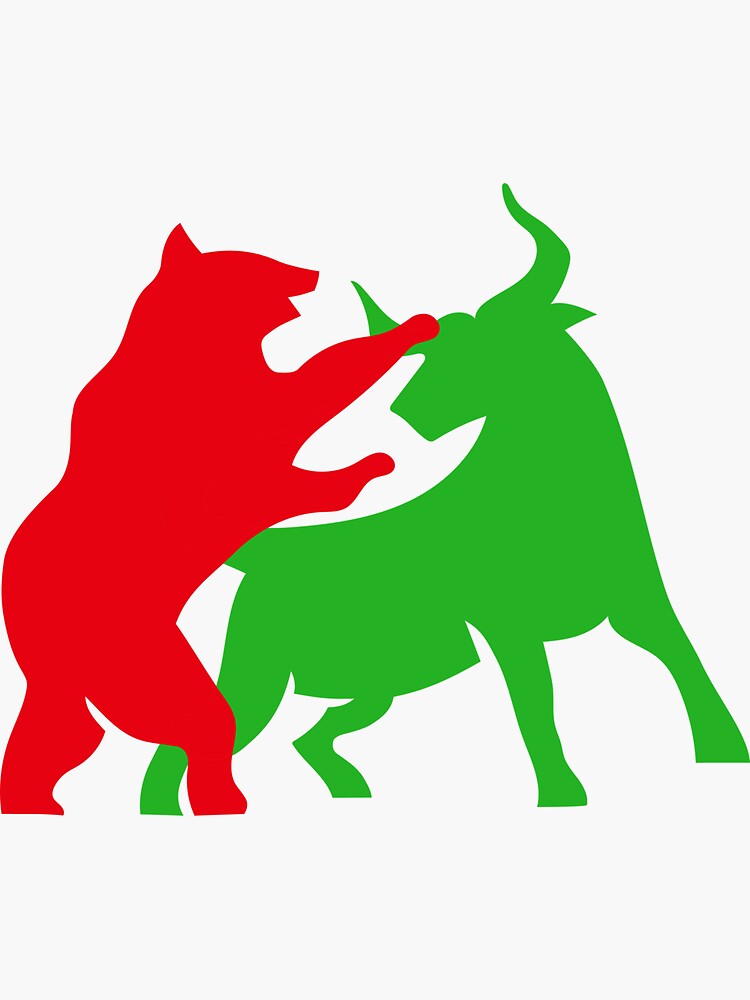 "Bull vs. bear" Sticker for Sale by MatusKramarik | Redbubble