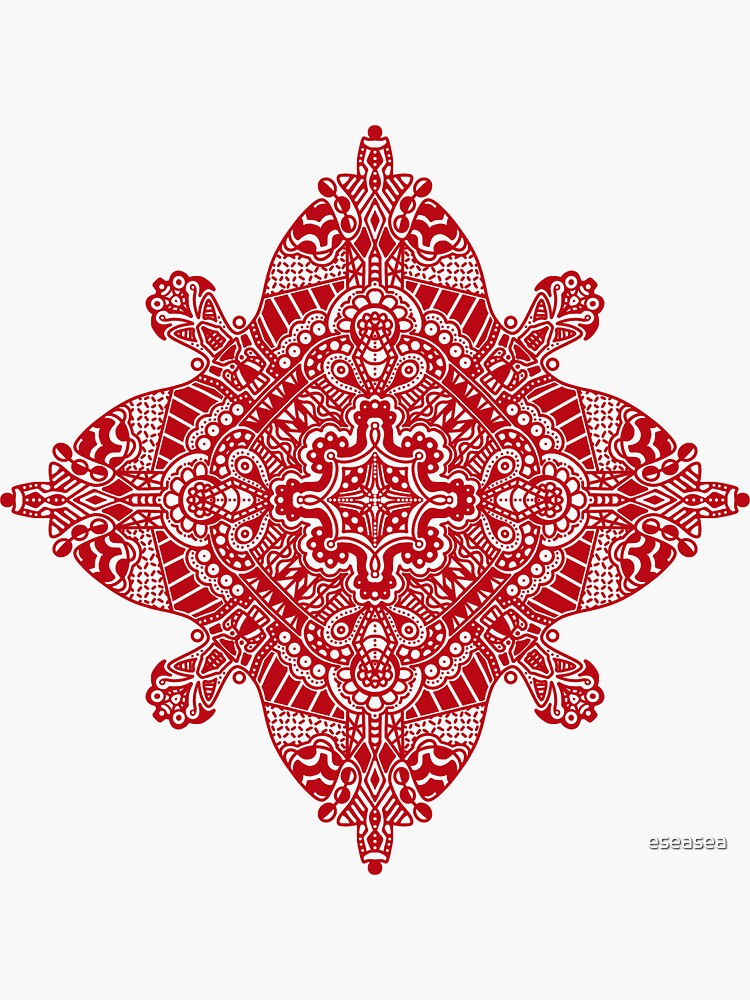 "Red Zentangle " Sticker for Sale by eseasea | Redbubble