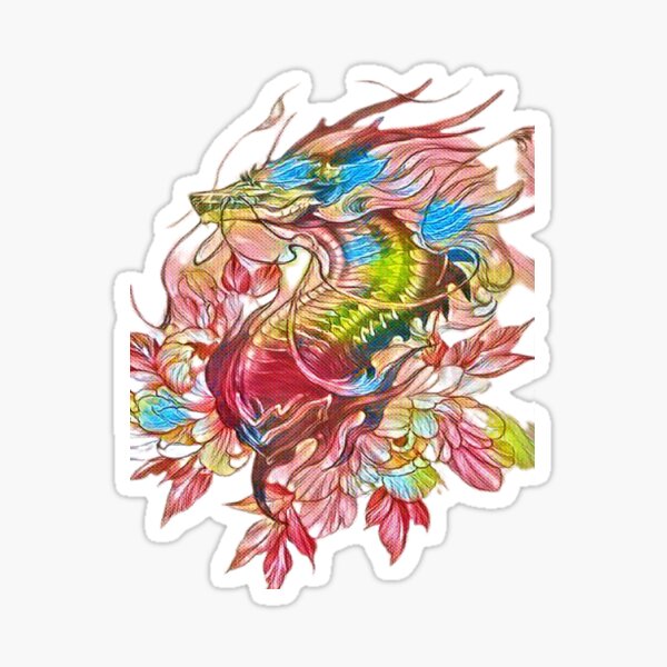 "colorful dragon" Sticker for Sale by Joselva | Redbubble