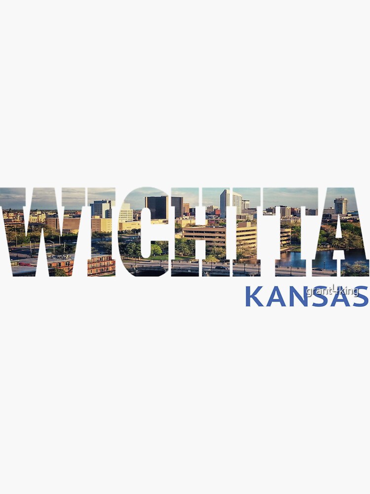 "Wichita Kansas Skyline Art Souvenir Cityscape Home State KS graphic ...
