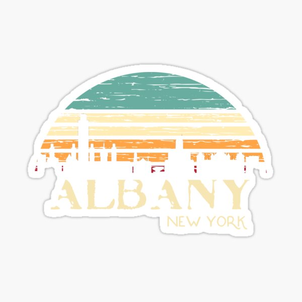 "Retro Albany NY Skyline Sunset Silhouette New York Souvenir product ...