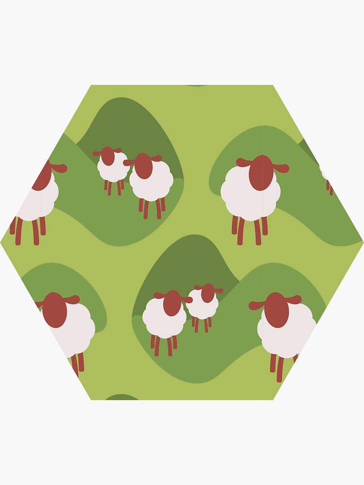 "Sheep Hex" Sticker for Sale by artandboardgame | Redbubble