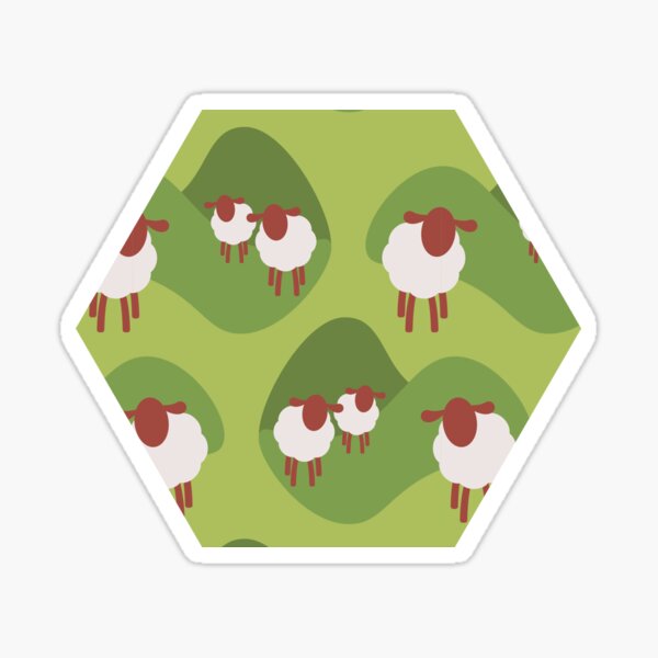 "Sheep Hex" Sticker for Sale by artandboardgame | Redbubble
