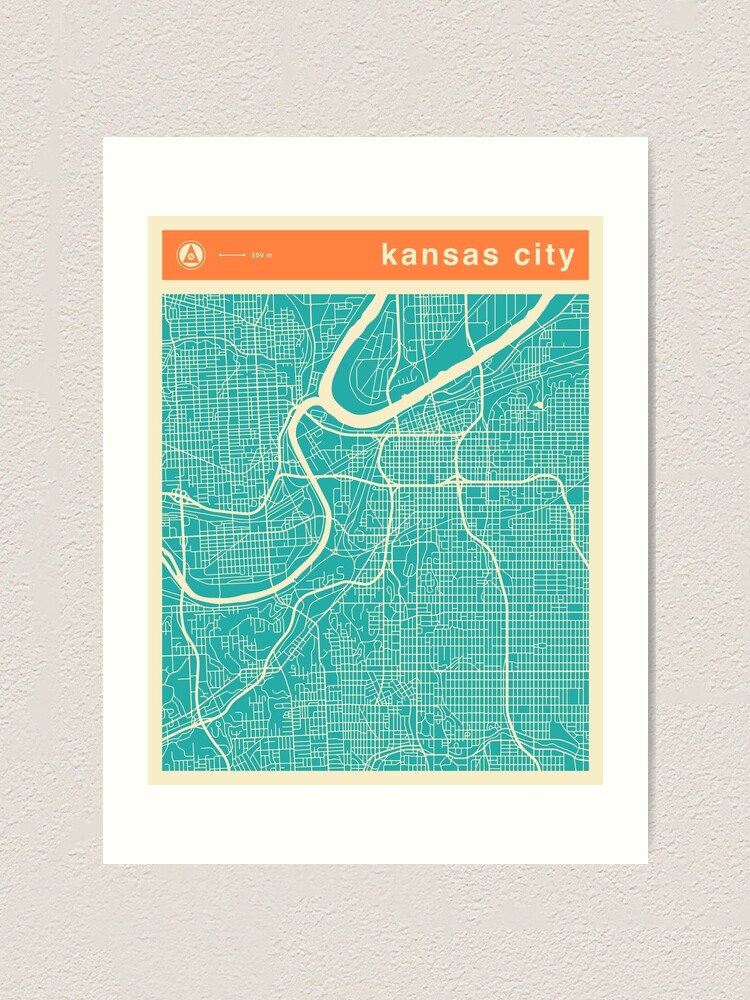 "KANSAS CITY MAP" Art Print by JazzberryBlue | Redbubble