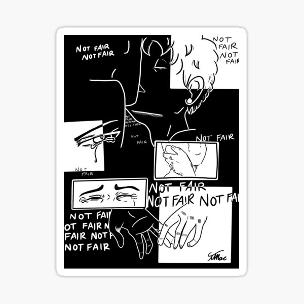 "Not Fair " Sticker for Sale by tatemac-art | Redbubble