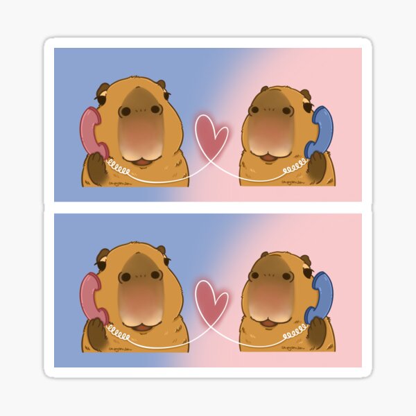 "Capybara long distance love" Sticker for Sale by nnggoc | Redbubble