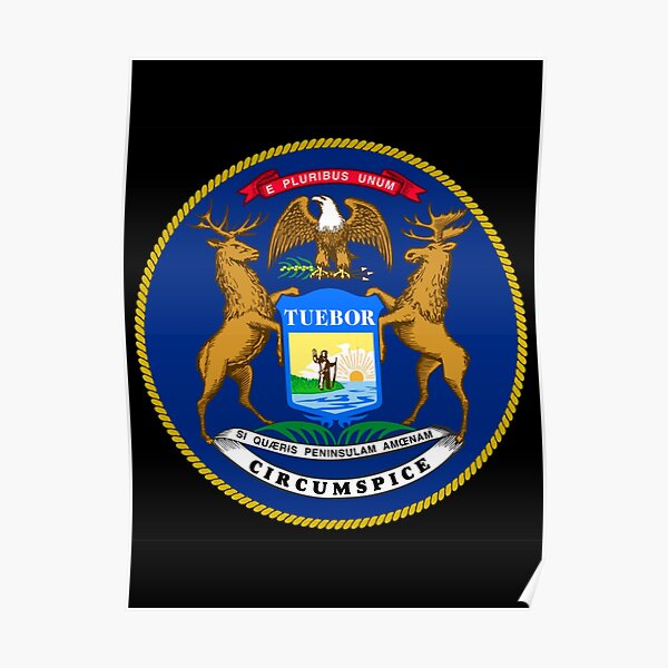 "Michigan Coat of Arms" Poster for Sale by Aleksander37 | Redbubble