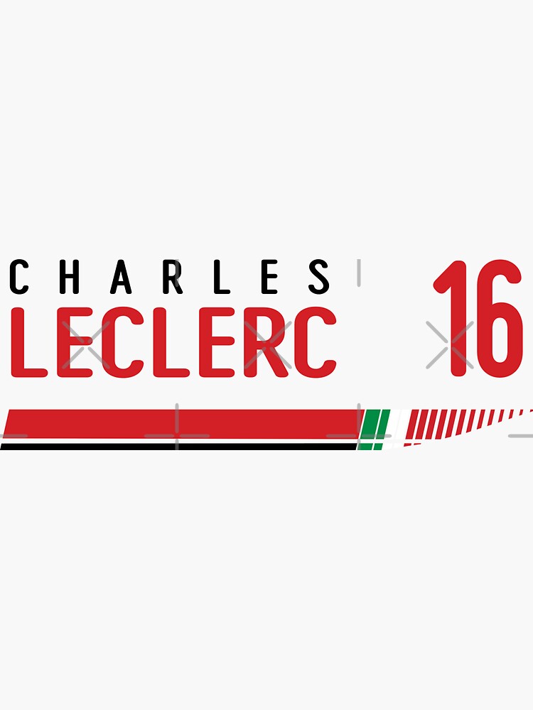 "Charles Leclerc 16 Retro Black" Sticker for Sale by demhan | Redbubble