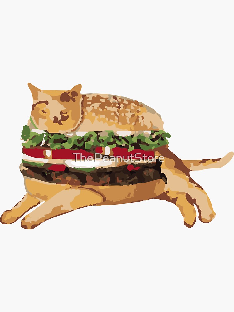 "Cat Burger" Sticker for Sale by ThePeanutStore | Redbubble