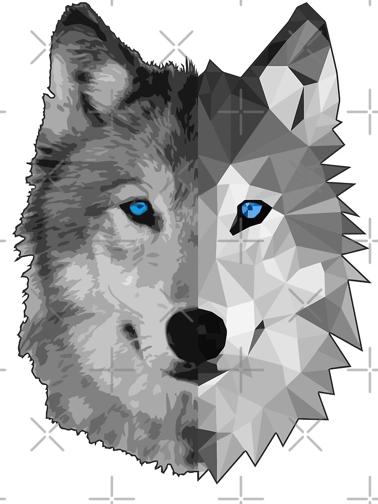 "Half geometric/polygon WOLF" Canvas Print for Sale by GloriousWax ...