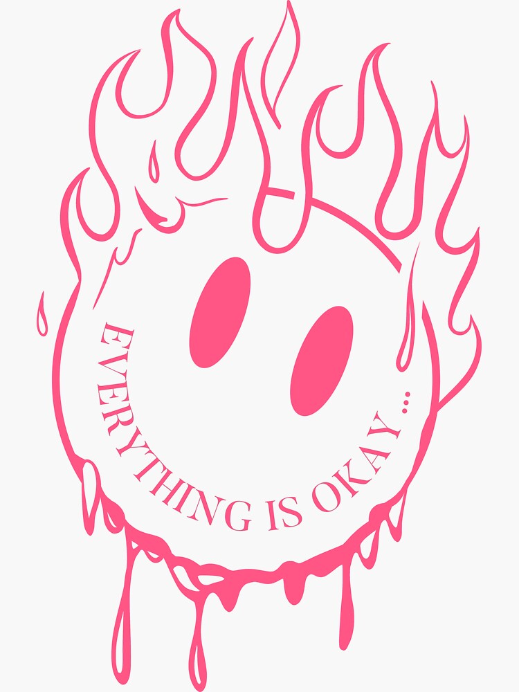 "Happy Burning Face" Sticker for Sale by Rkartist97 | Redbubble