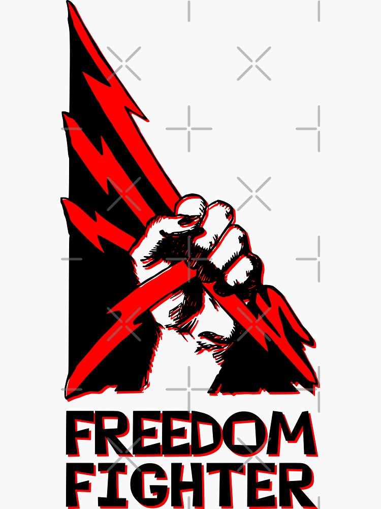"Freedom Fighter" Sticker for Sale by Yeaha | Redbubble