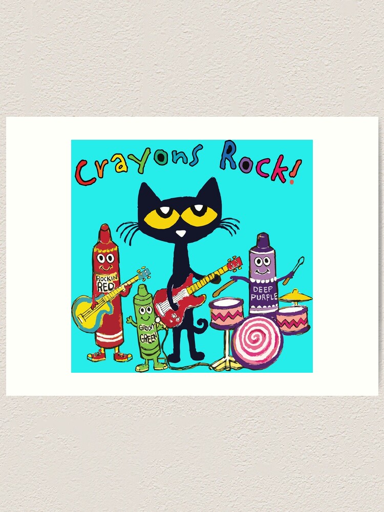 "Crayons Rock ! Pete the cat and his Red Guitar and Green, Red, Purple ...