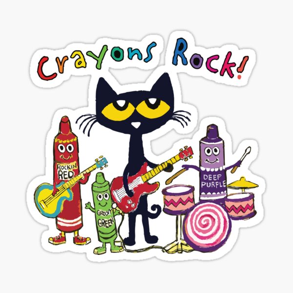 "Crayons Rock ! Pete the cat and his Red Guitar and Green, Red, Purple ...