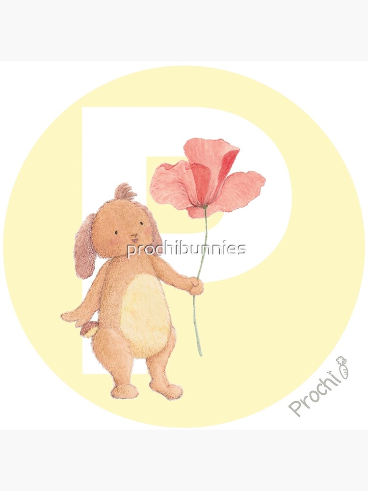 "Prochi Bunnies - Alphabet Letter - P - Poppy (Yellow)" Poster for Sale ...