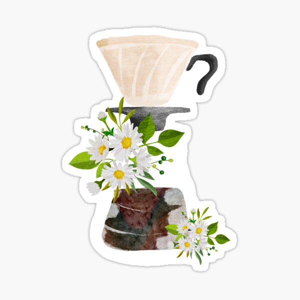 "Blooming Brew III: Hario V60" Sticker for Sale by mikaylart | Redbubble