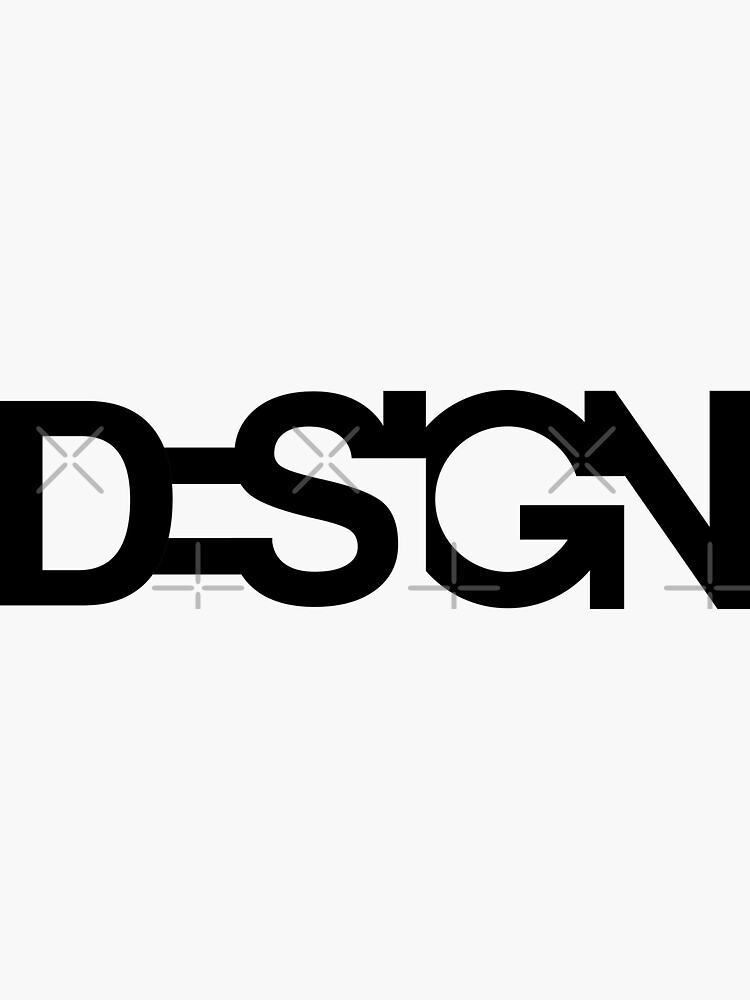 "Word DESIGN written in black over white background " Sticker by ...