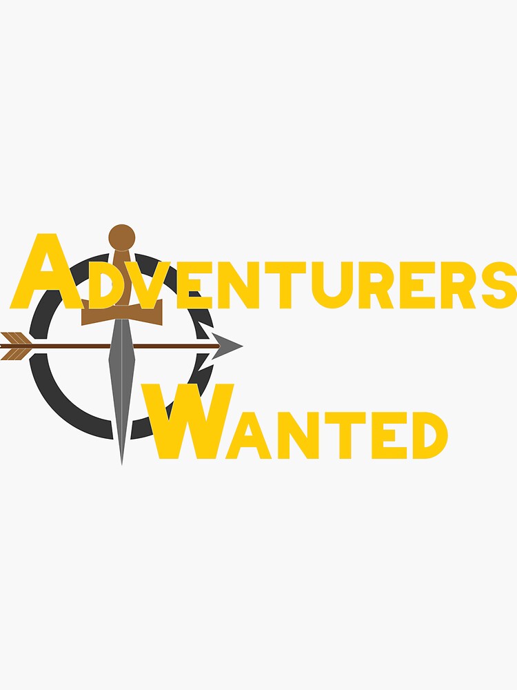"Adventurers Wanted Logo" Sticker for Sale by shadowka1197 | Redbubble