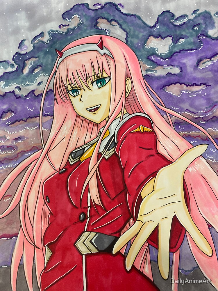 "Zero Two " Sticker for Sale by DailyAnimeArt | Redbubble