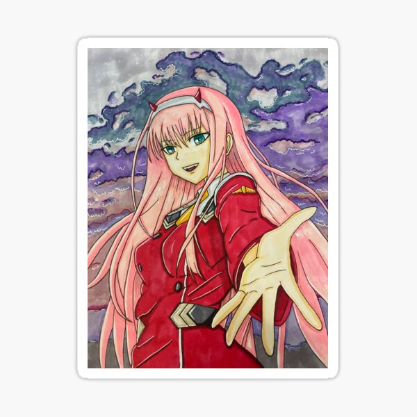 "Zero Two " Sticker for Sale by DailyAnimeArt | Redbubble