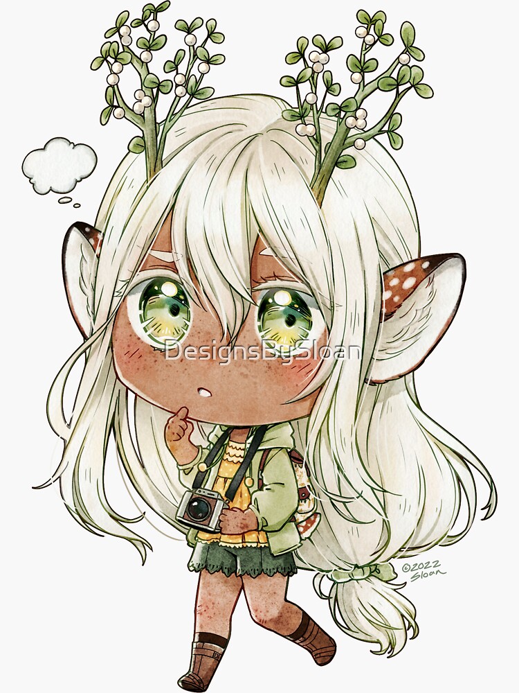 "Thoughtful Photographer chibi" Sticker for Sale by DesignsBySloan ...