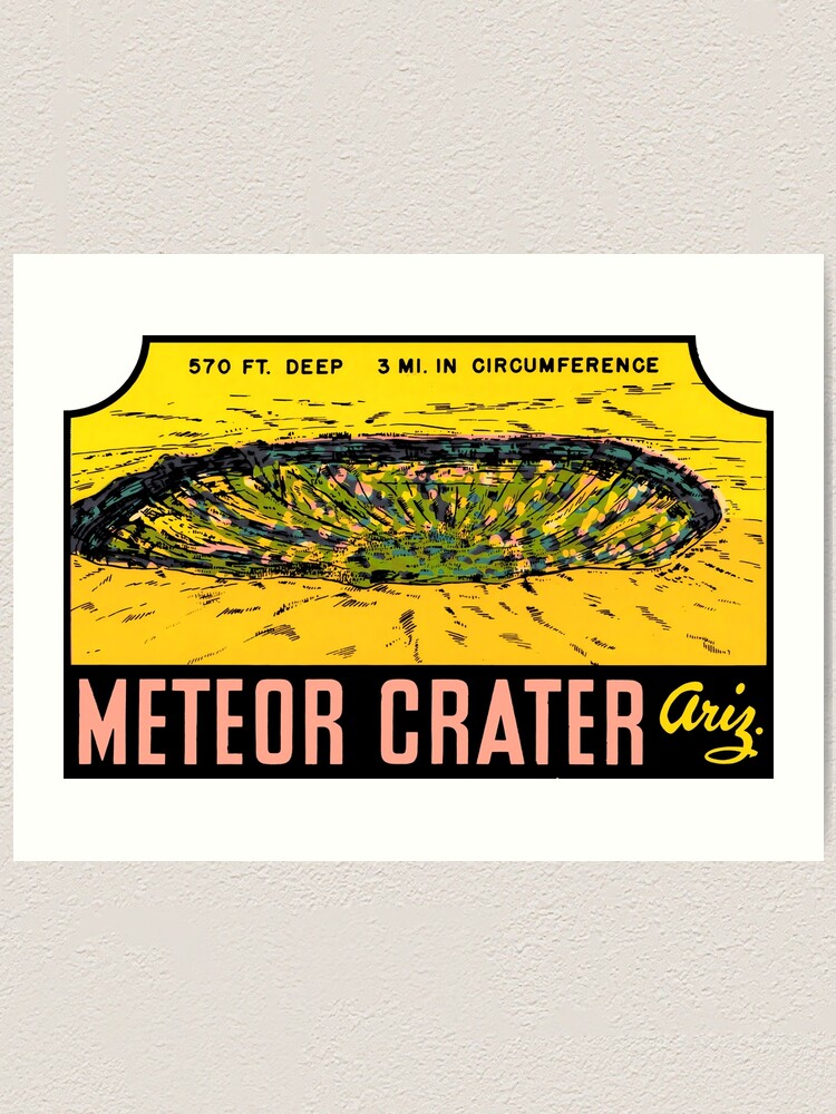 "Meteor Crater Vintage Arizona Travel Retro Souvenir National Park" Art ...