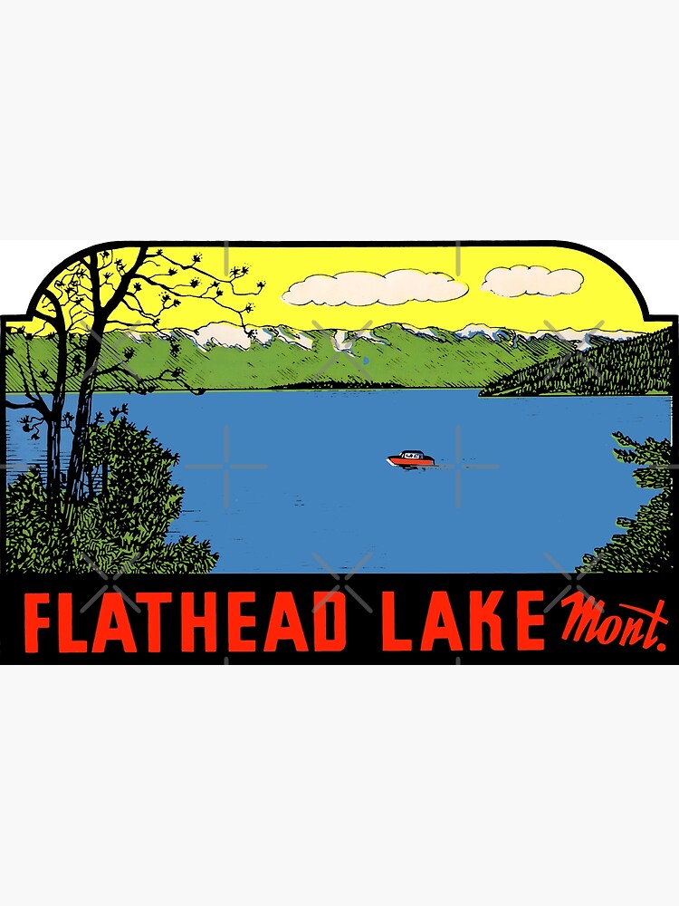 "Flathead Lake Montana Vintage Decal Retro Travel Souvenir National ...