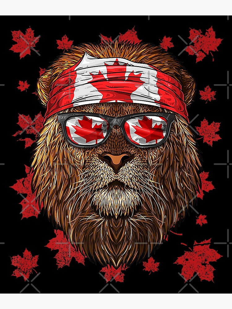 "Canadian Lion Patriotic Canada Flag Maple Leaf Pride" Poster for Sale ...