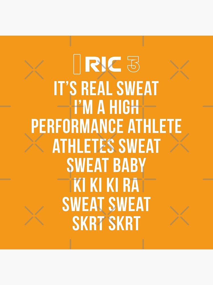 "RIC. I'm a High Performance Athlete (Original - Orange BG)" Poster for ...